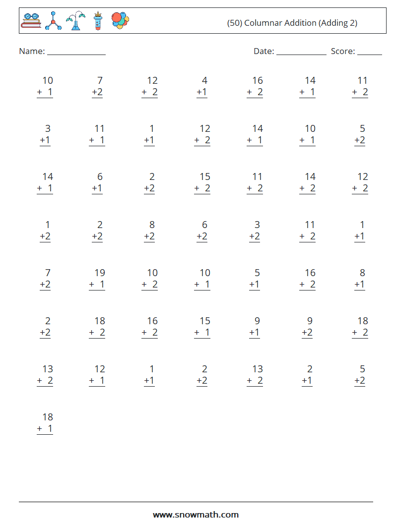 Addition 20 Addition Worksheets Math Worksheets Math Drills