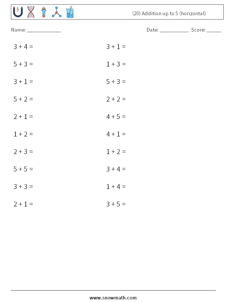 Free Math Worksheets