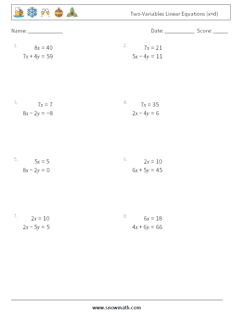 Solving Equations With Fractions Worksheet