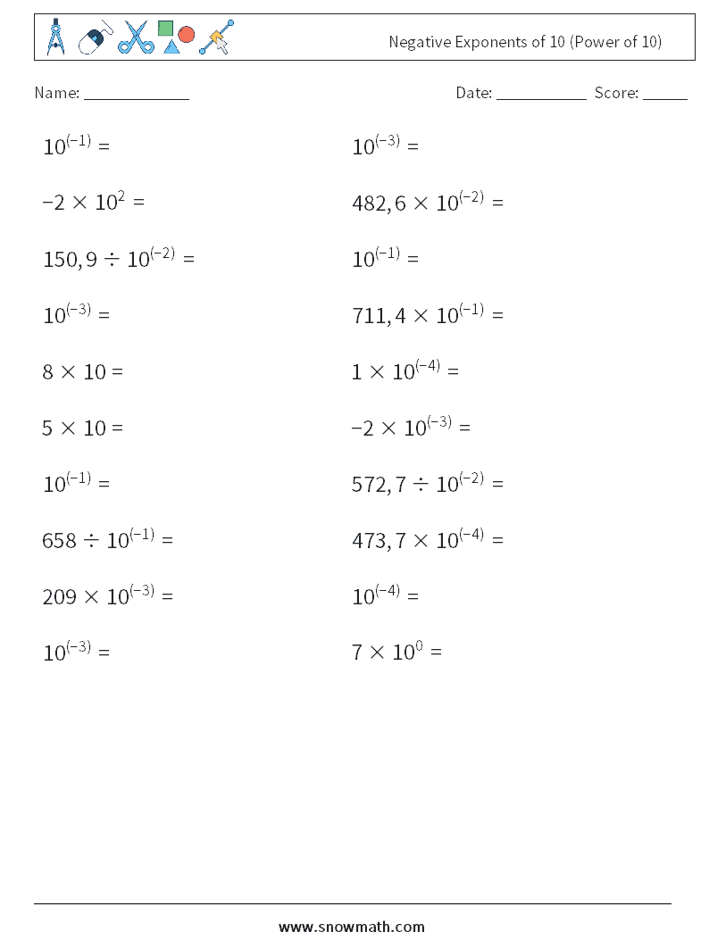 Exponents Worksheets Free Printable K5 Learning Free Exponents