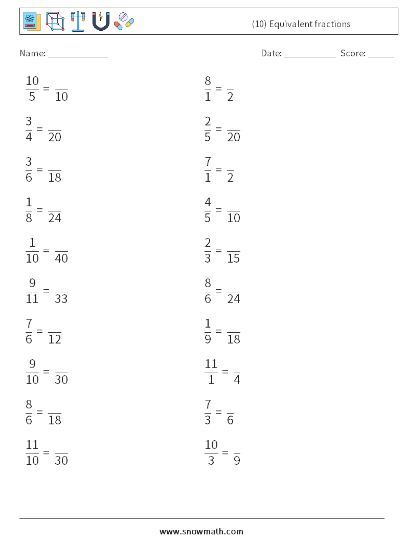 Fractions equivalent Fractions Worksheets Math Worksheets Math Drills