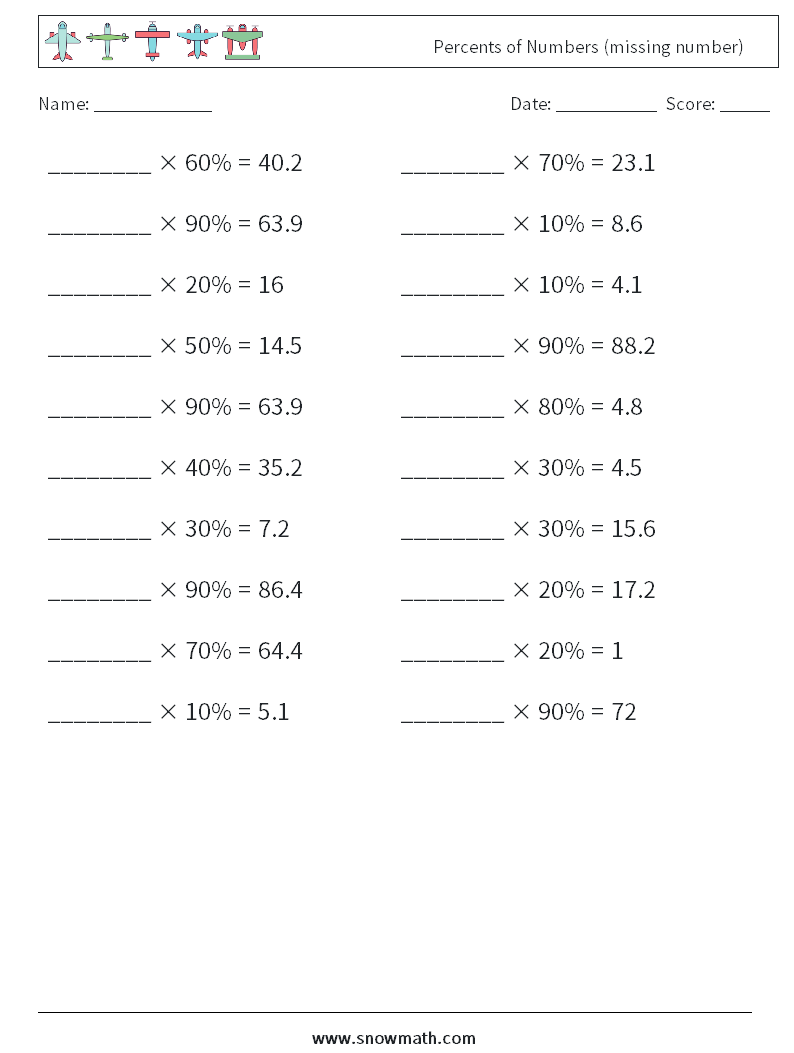 Free Math Worksheets