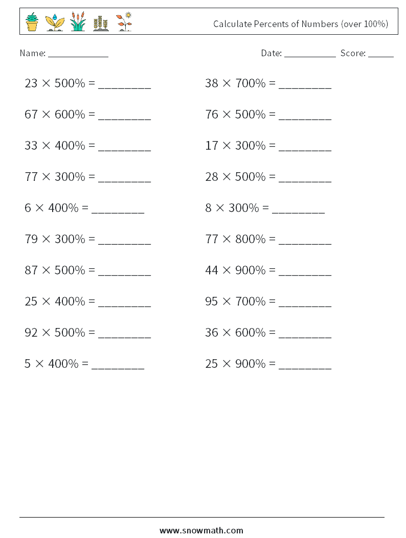 Free Math Worksheets