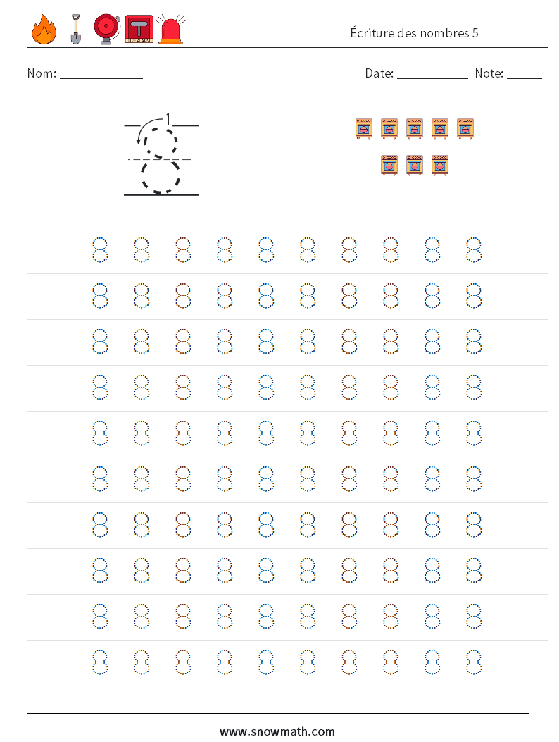 écriture des nombres 5 Fiches d'Exercices de Mathématiques, Exercices ...