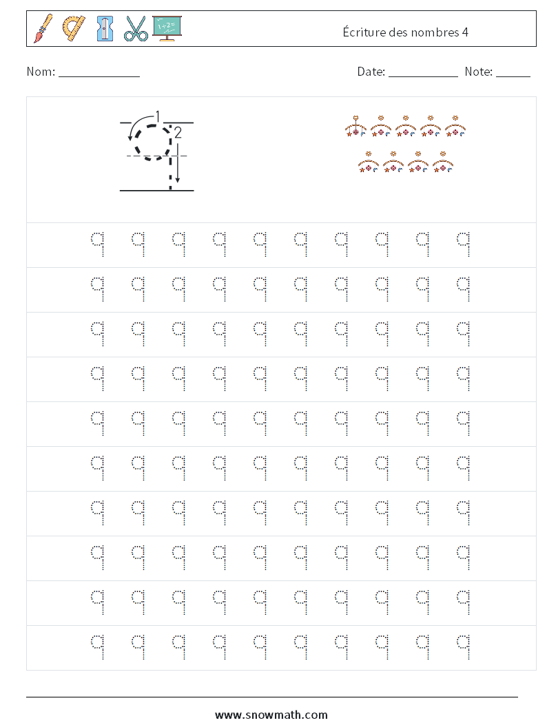 écriture des nombres 4 Fiches d'Exercices de Mathématiques, Exercices ...